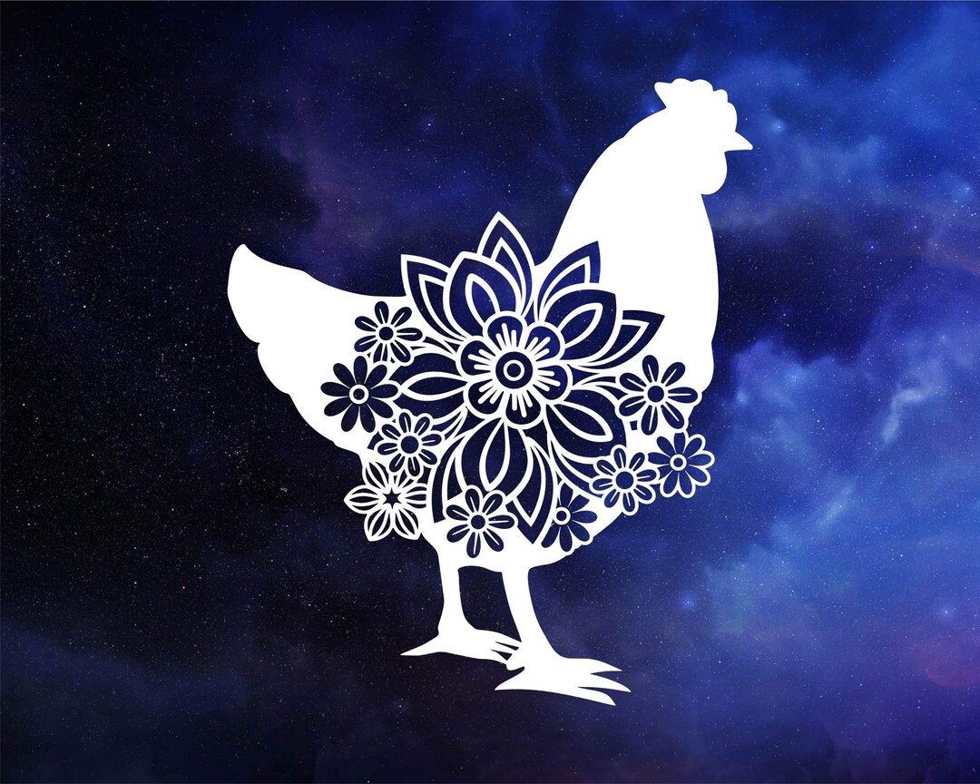 Floral Chicken Decal - Etsy
