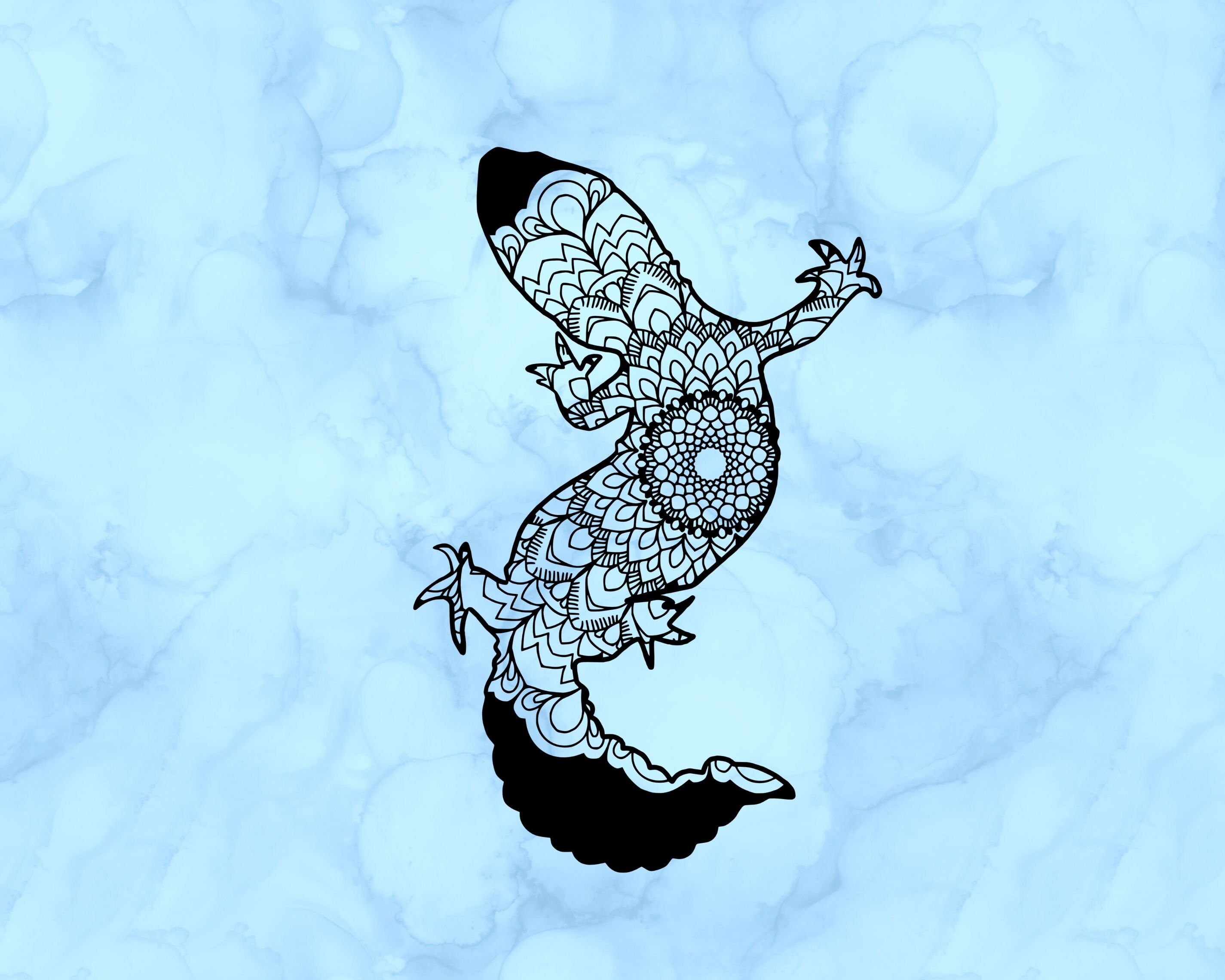 Leopard gecko zentangle decal | Etsy