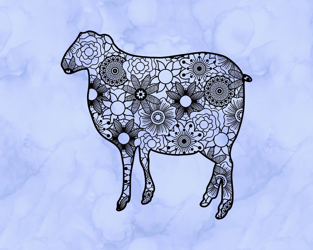 Sheep Zentangle Decal - Etsy