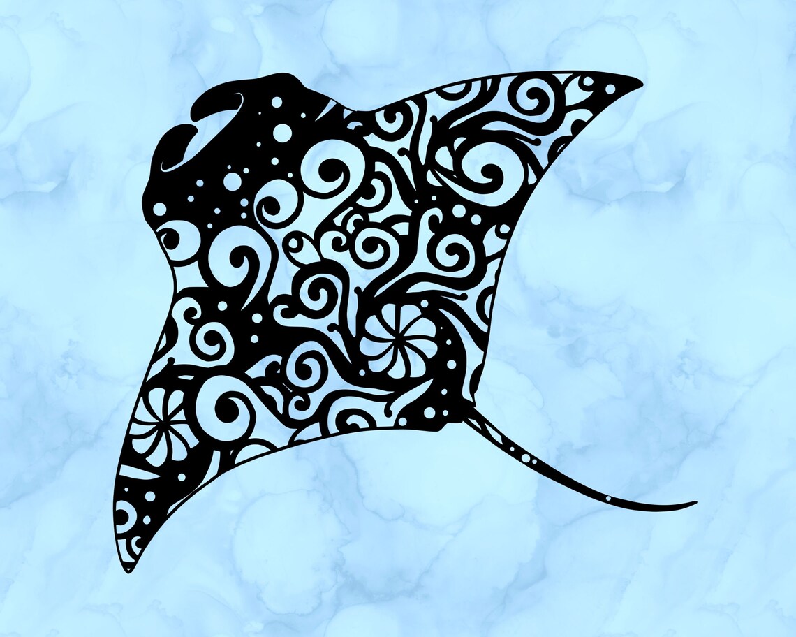Manta Ray Zentangle Decal - Etsy