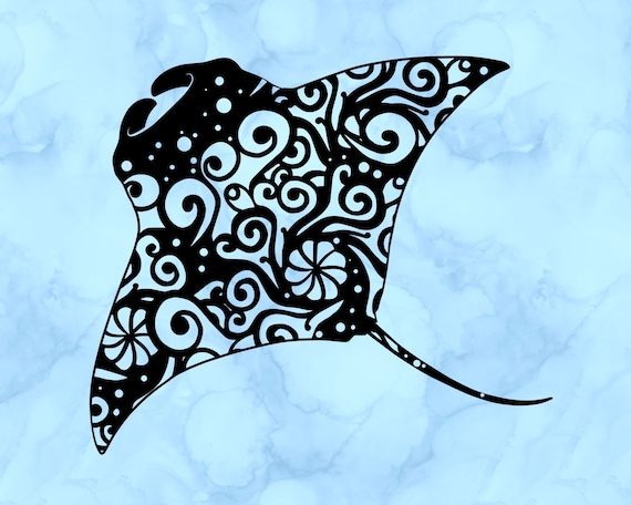 Manta Ray Zentangle Decal | Etsy