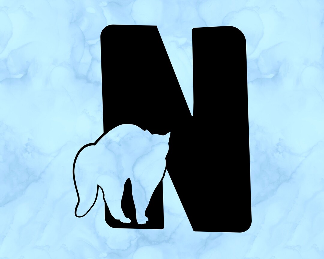 Cat Letter N Decal - Etsy
