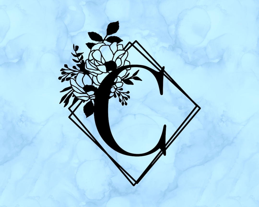 Floral Letter C Decal - Etsy