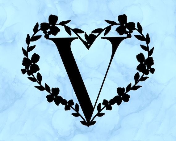 Alphabet V And R In Heart