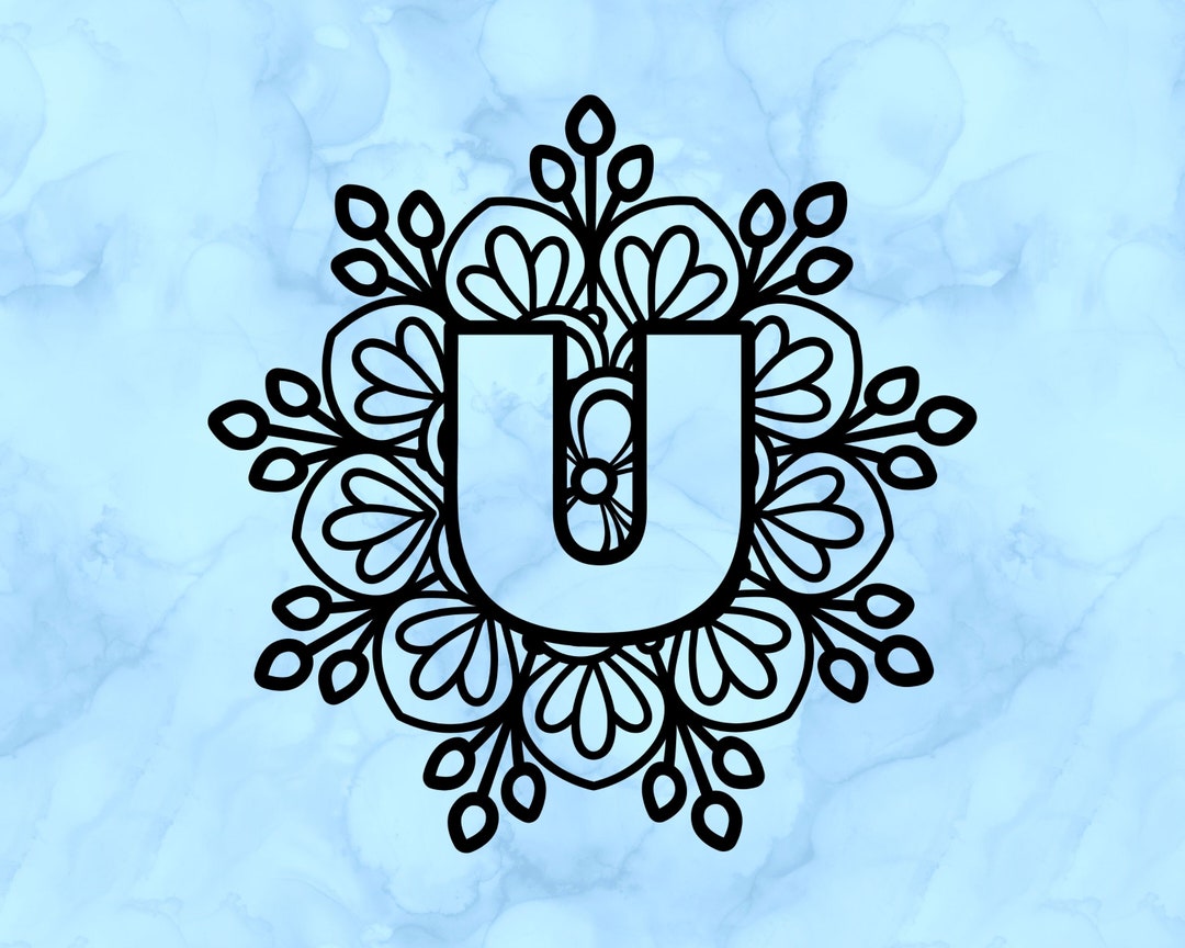 Floral Letter U Decal - Etsy