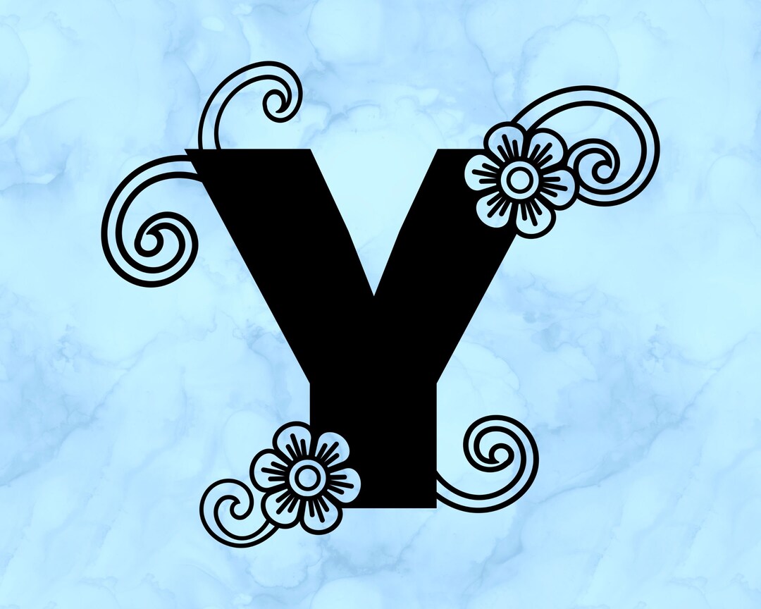 Swirl Letter Y Decal - Etsy