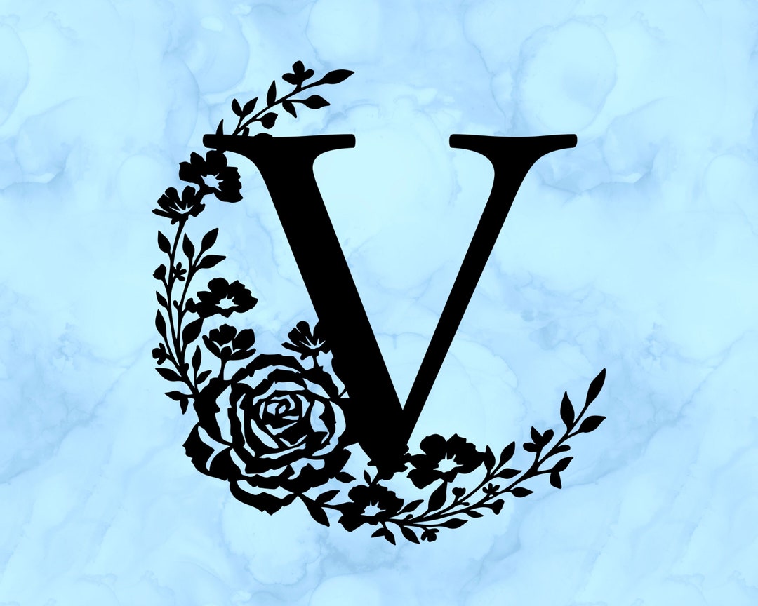 Floral Letter V Decal - Etsy