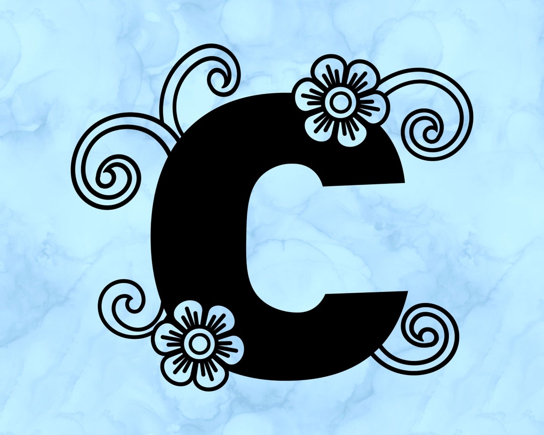 Swirl Letter C Decal - Etsy