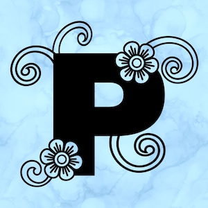Swirl Letter P Decal - Etsy