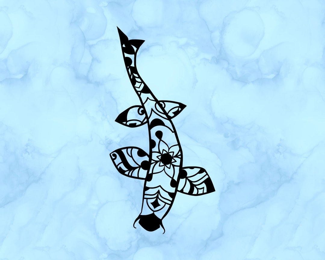Koi Fish Zentangle Decal - Etsy
