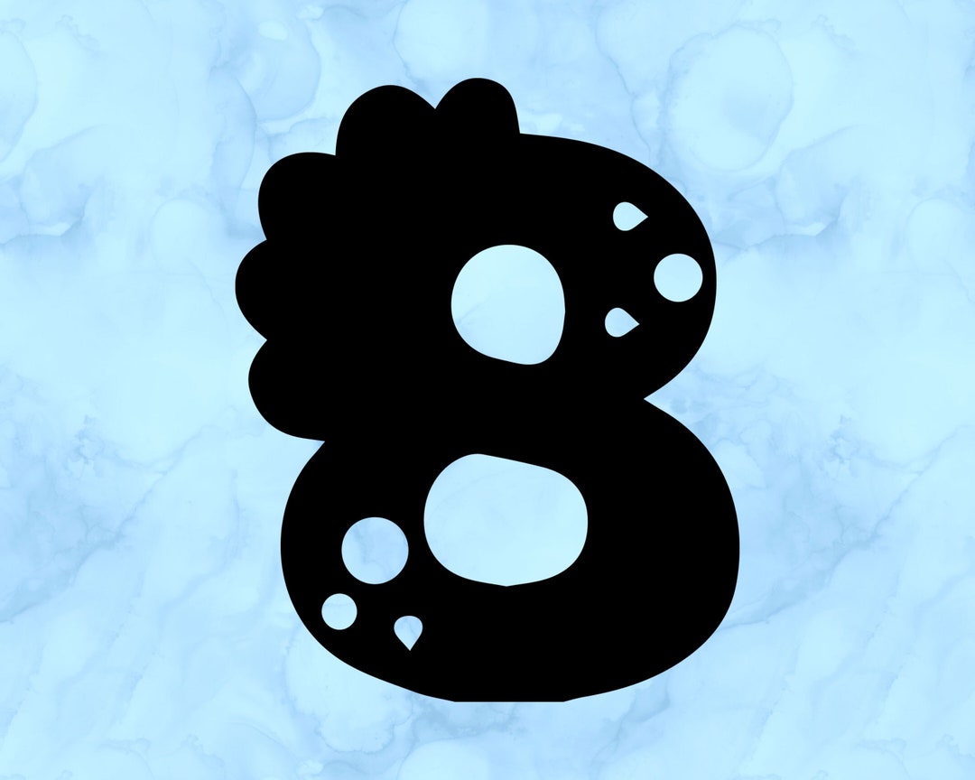Dinosaur Number 8 Decal - Etsy