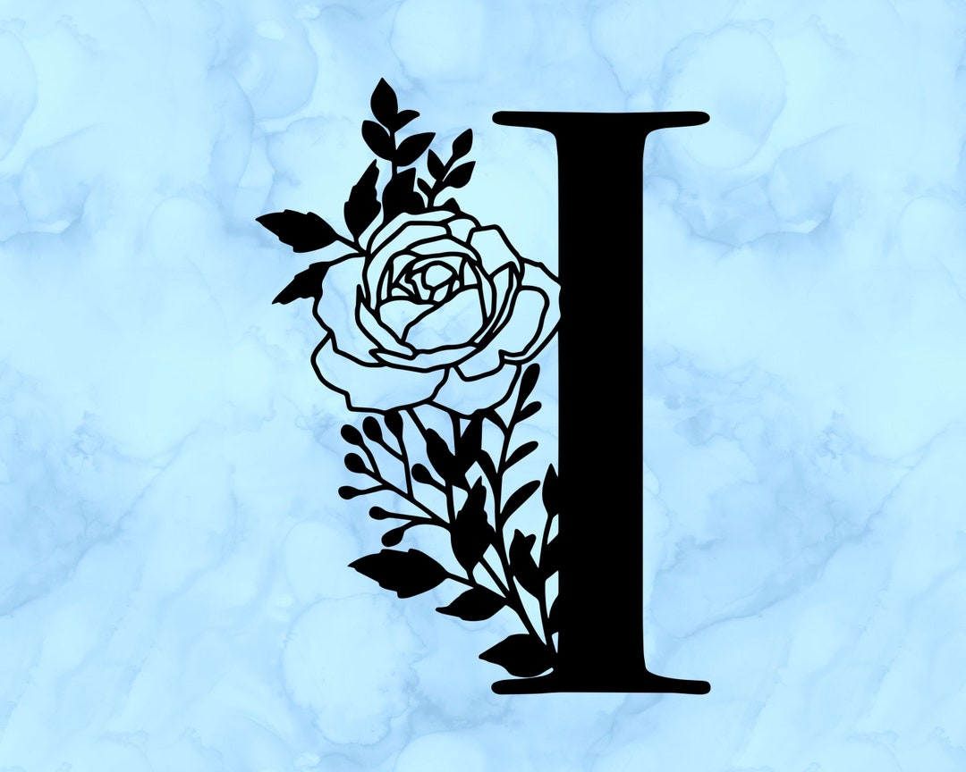 Floral Letter I Decal - Etsy