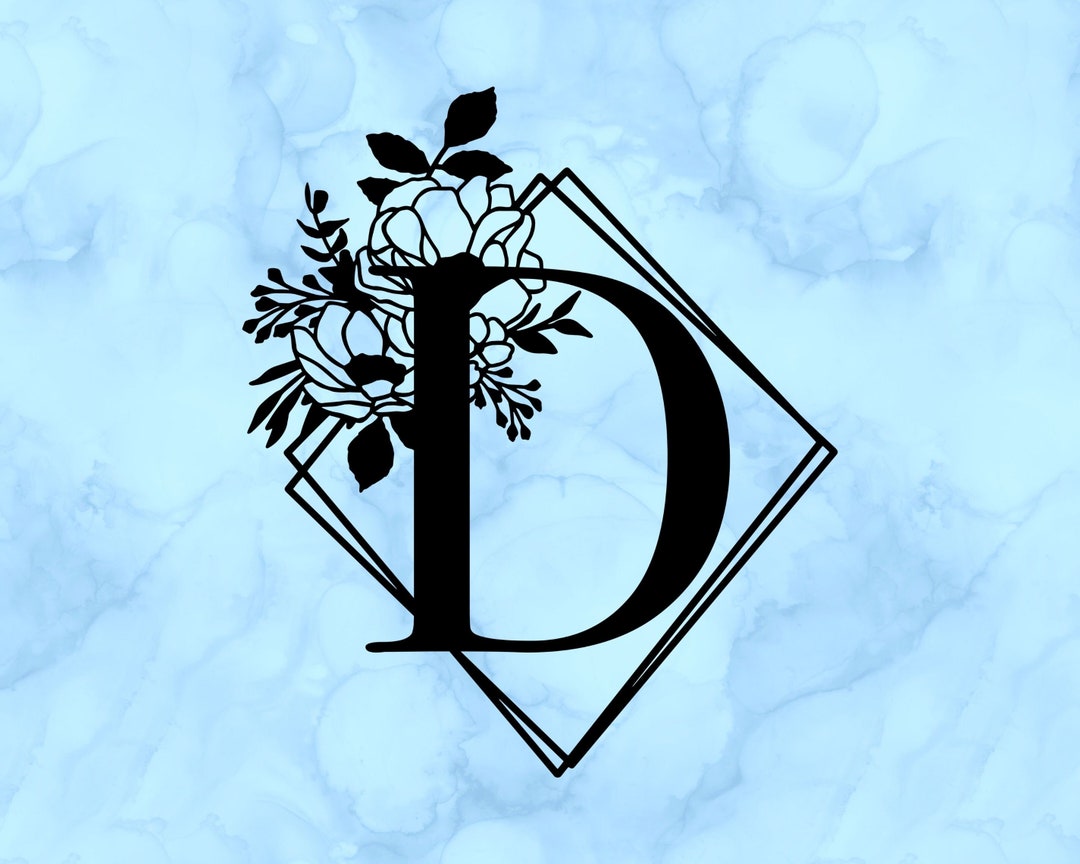 Floral Letter D Decal - Etsy