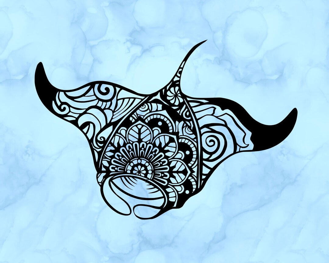 Manta Ray Zentangle Decal - Etsy