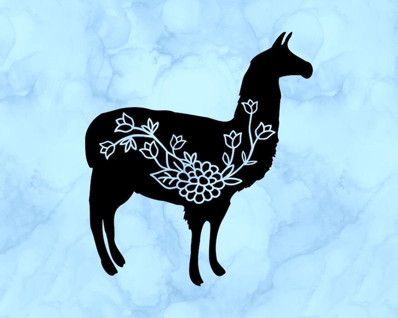 Floral Llama Decal - Etsy