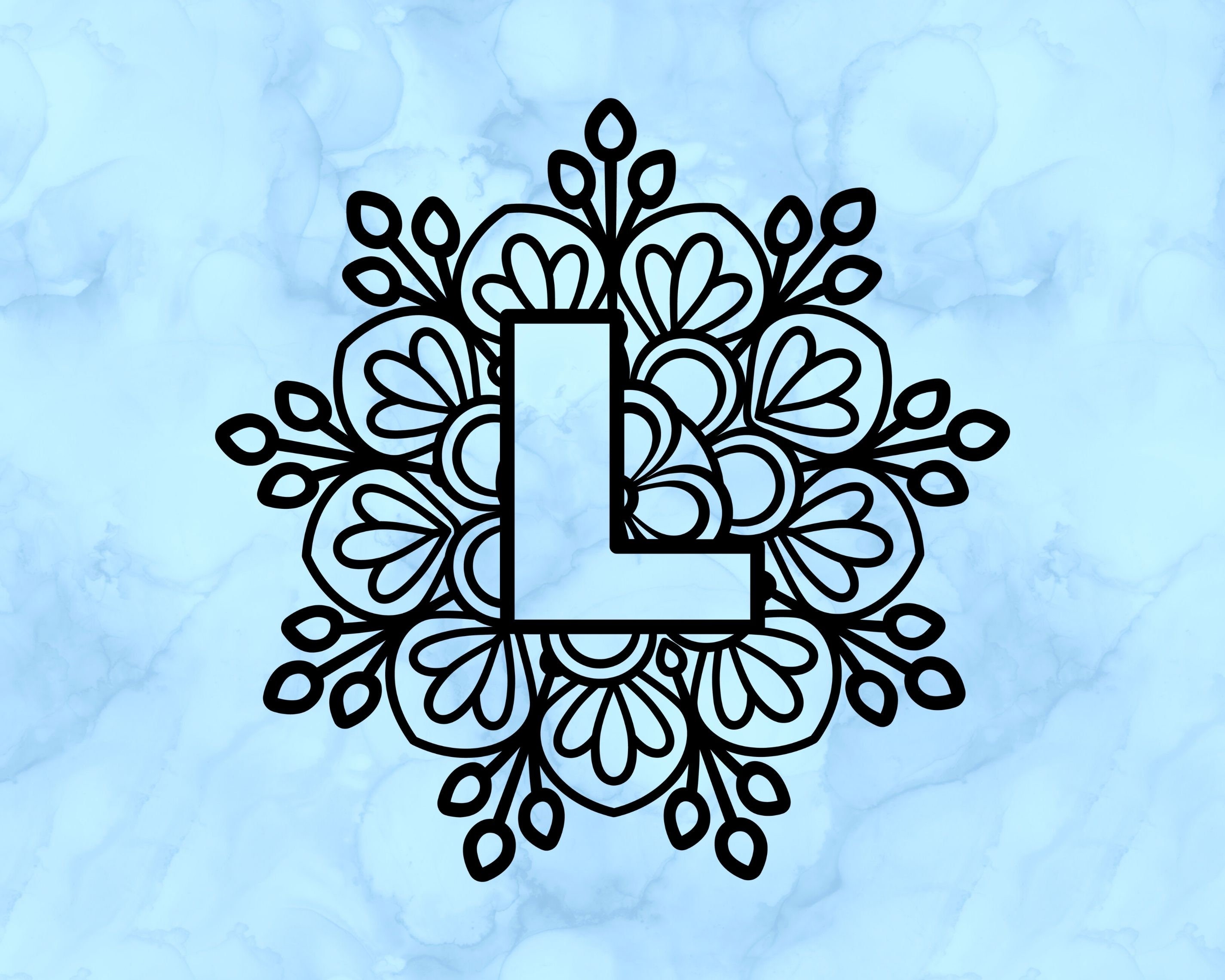 Floral Letter L Decal - Etsy
