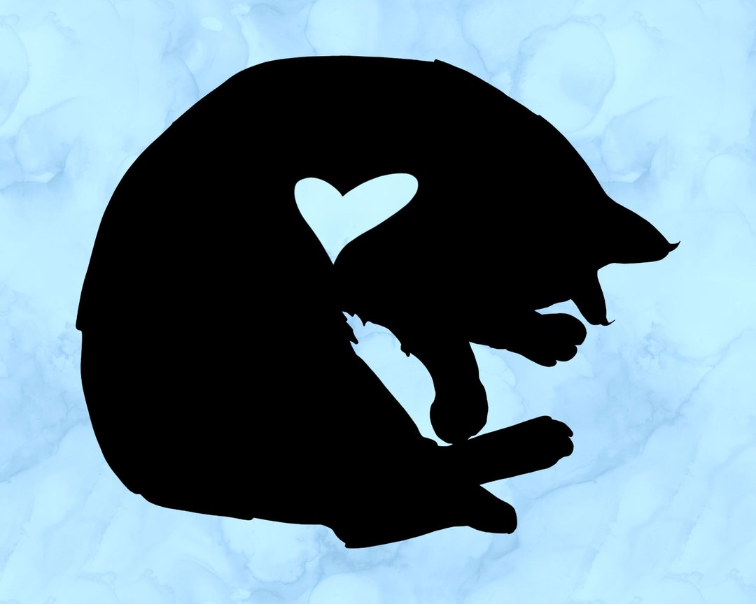 Cat Heart Decal - Etsy