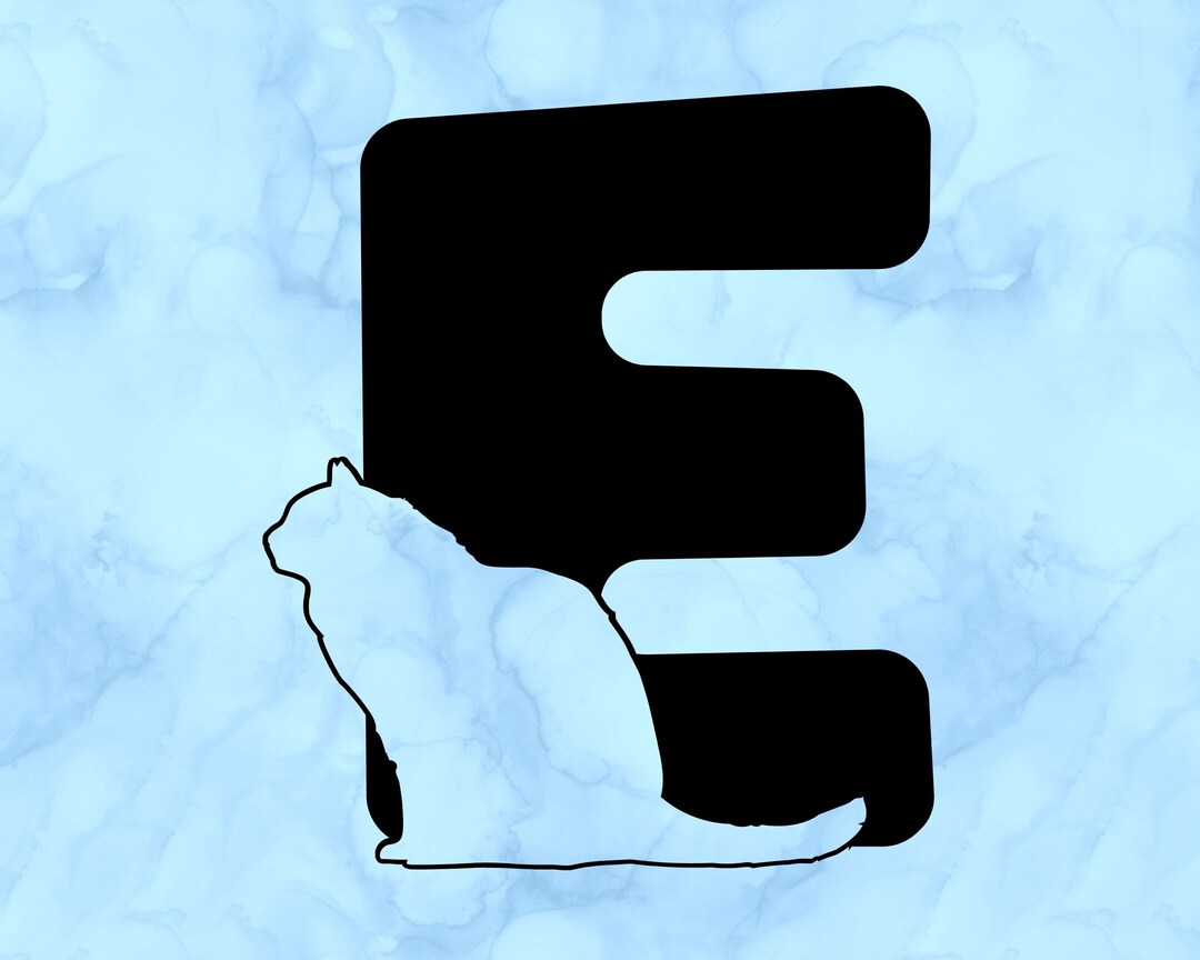Cat Letter E Decal - Etsy