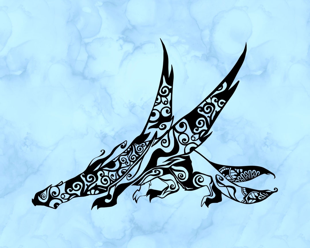 Two Tailed Dragon Zentangle Decal - Etsy