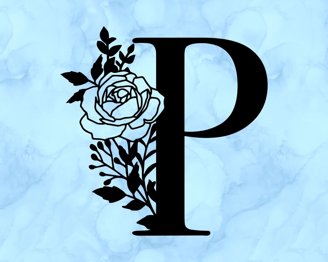 Floral Letter P Decal - Etsy