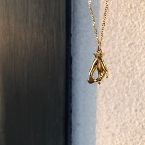 18k Gold Plated Buddha Hand Necklace, Meditation Mudras Necklace, Shuni ...