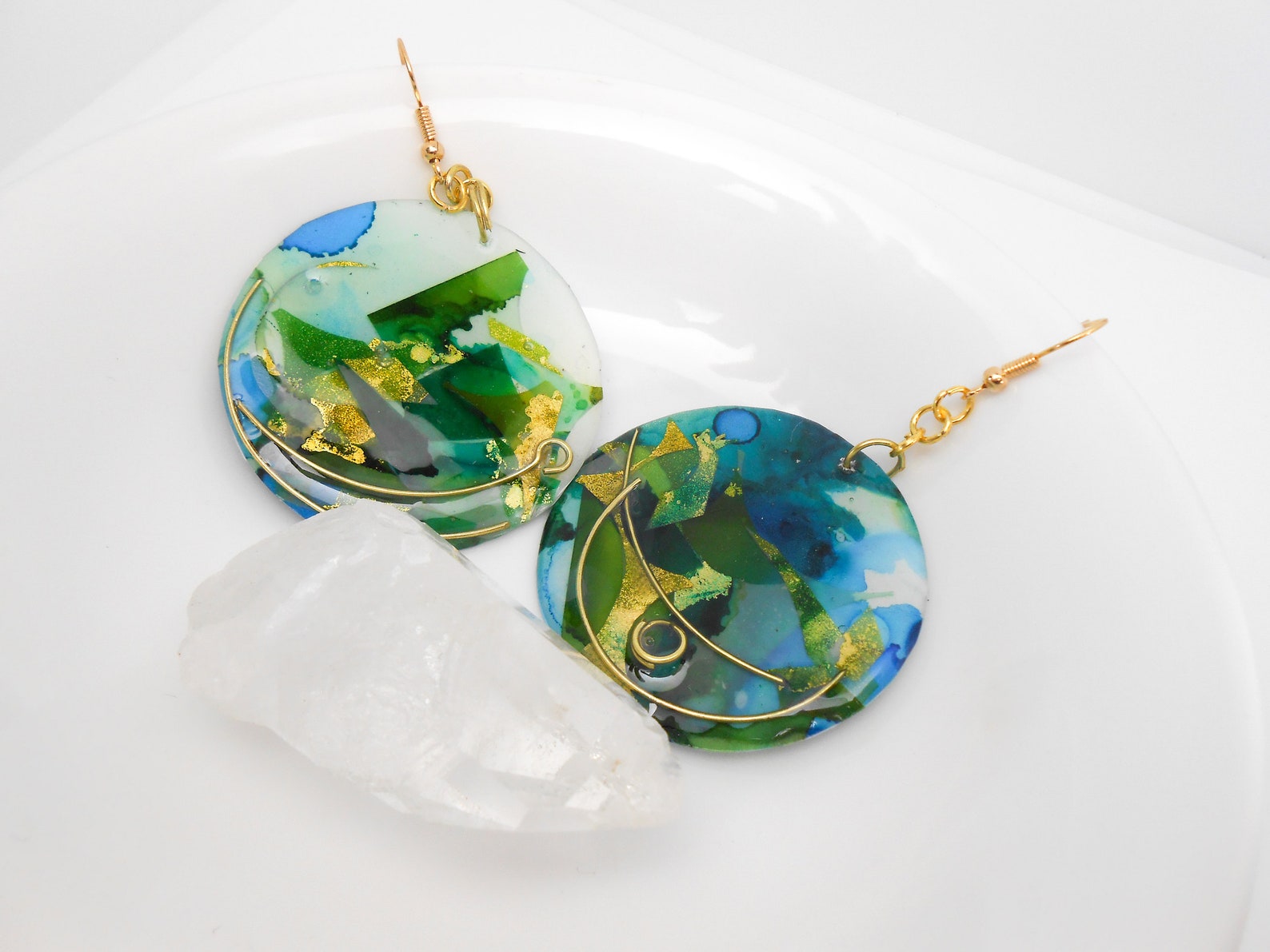 Bold and Bright Dangle Earrings for Women, Circular Shape - Etsy