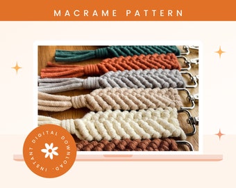 Digital Macrame Rainbow Keychain Pattern Instant Download - Etsy