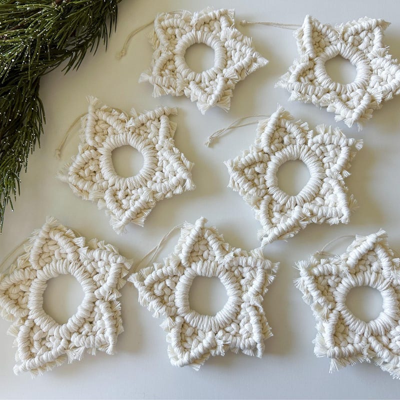 Macrame Snowflake - Etsy