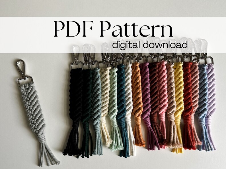 Step-by-step Macrame Keychain Tutorial Easy DIY Guide Printable PDF ...