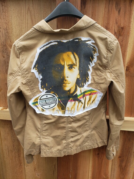 Reworked Vintage Clothing Bob Marley Patchwork Blazer - Etsy