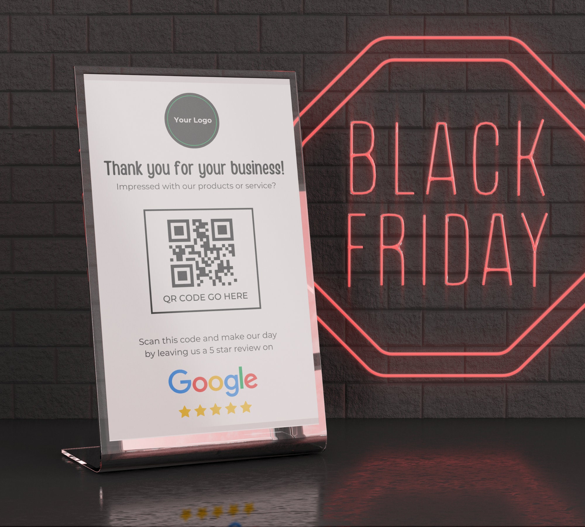 Review Request QR Code Sign, Editable Canva Template (digital Download ...