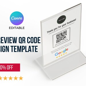 Review Request QR Code Sign, Editable Canva Template (digital Download ...