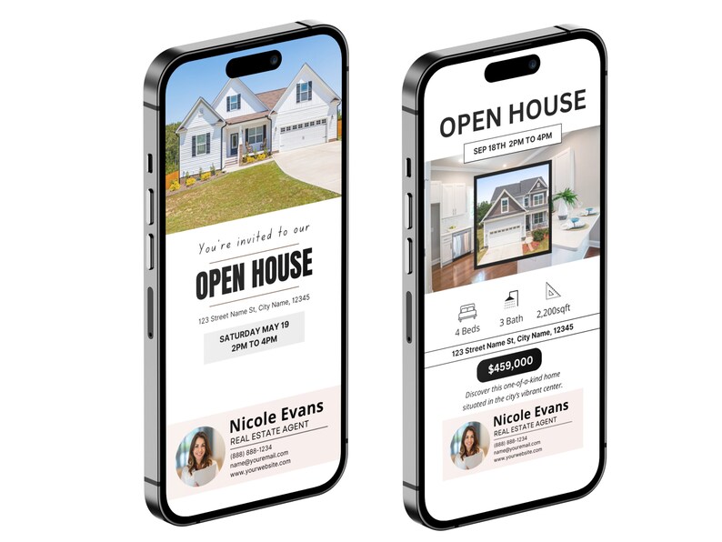 Editable Open House Textable Canva Template, Open House Invitation ...