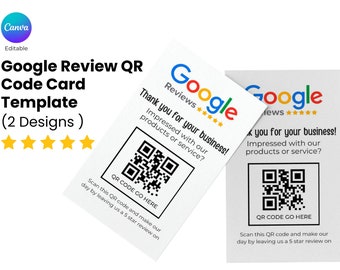 Google Review Card Template Google Review QR Code Cards Editable Canva ...