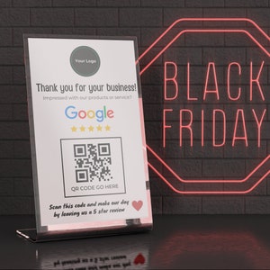 Review Request QR Code Sign, Editable Canva Template (digital Download ...