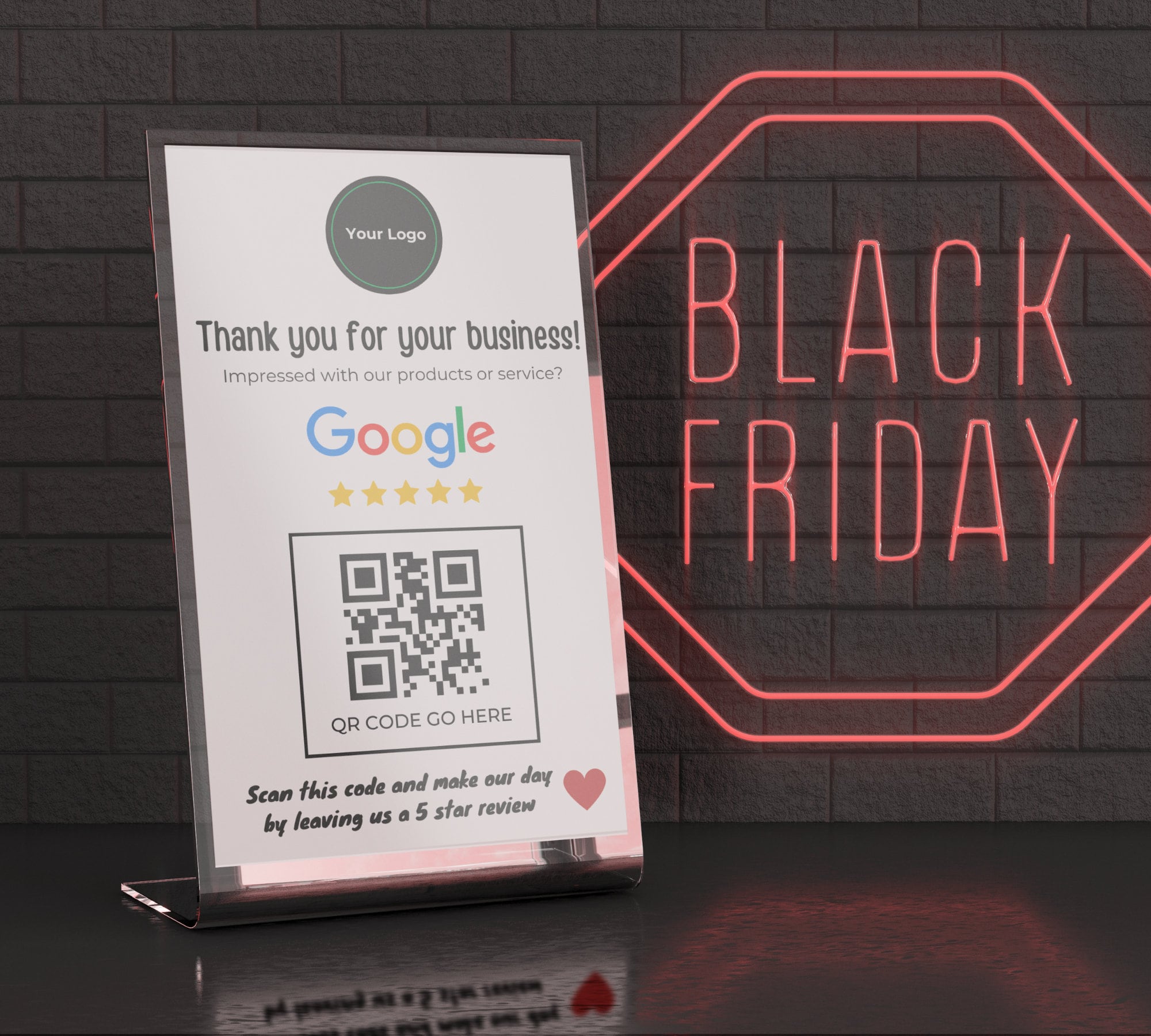 Review Request QR Code Sign, Editable Canva Template (digital Download ...