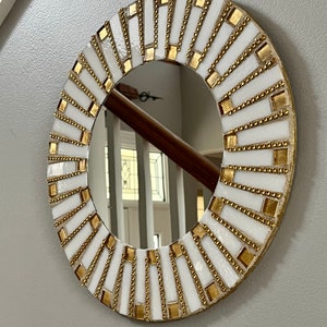 Gold and White Sparkle Mirror - Etsy