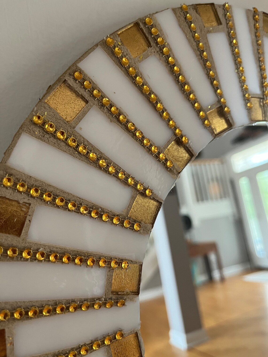 Gold and White Sparkle Mirror - Etsy