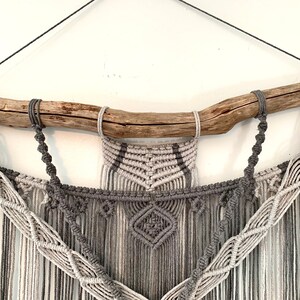 Large Charcoal and Grey Macrame Wall Hanging Macrame on - Etsy