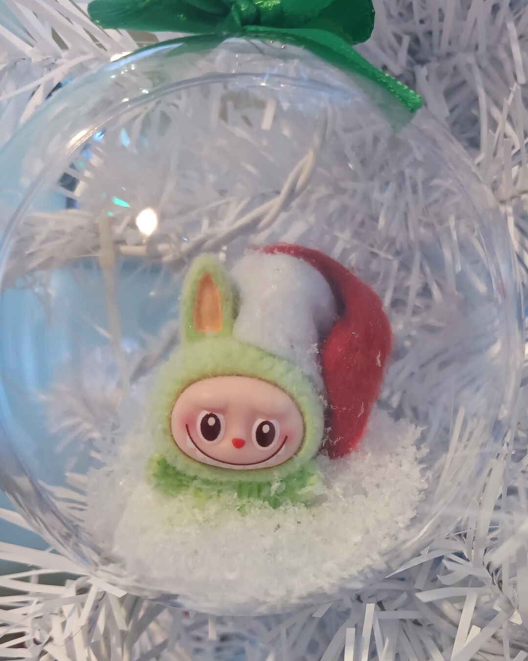 So Cute! LABUBU Christmas Ornament With Santa / Stocking Hat - Etsy