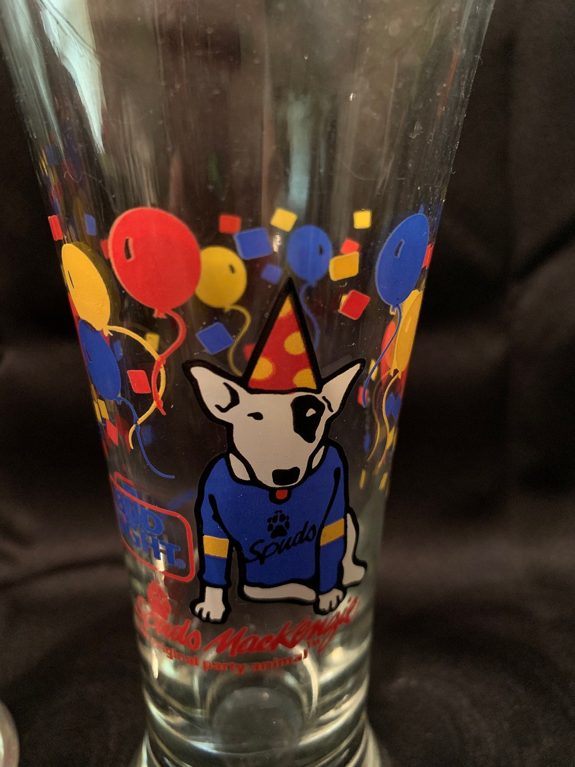 Spuds Mackenzie Bud Light Beer Glasses, Set of FOUR, Anheuser-busch ...