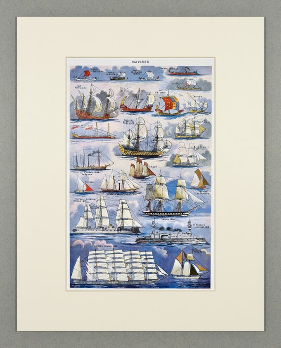 1940s Vintage Naval Ships Print Original French Lithograph - Etsy