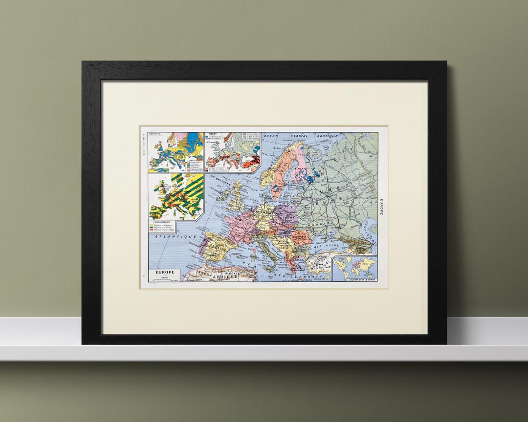 1948 Vintage Europe Map Print – Original French Lithograph – Vintage ...