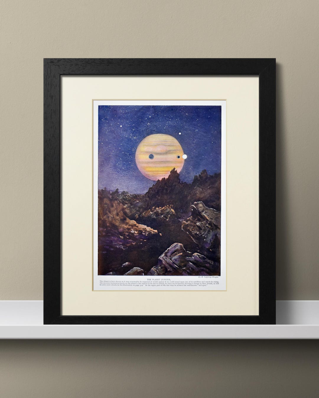 1930 Vintage Planet Jupiter Print – Original Astronomy Book Lithograph ...