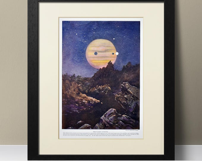 1930 Vintage Planet Jupiter Print – Original Astronomy Book Lithograph ...