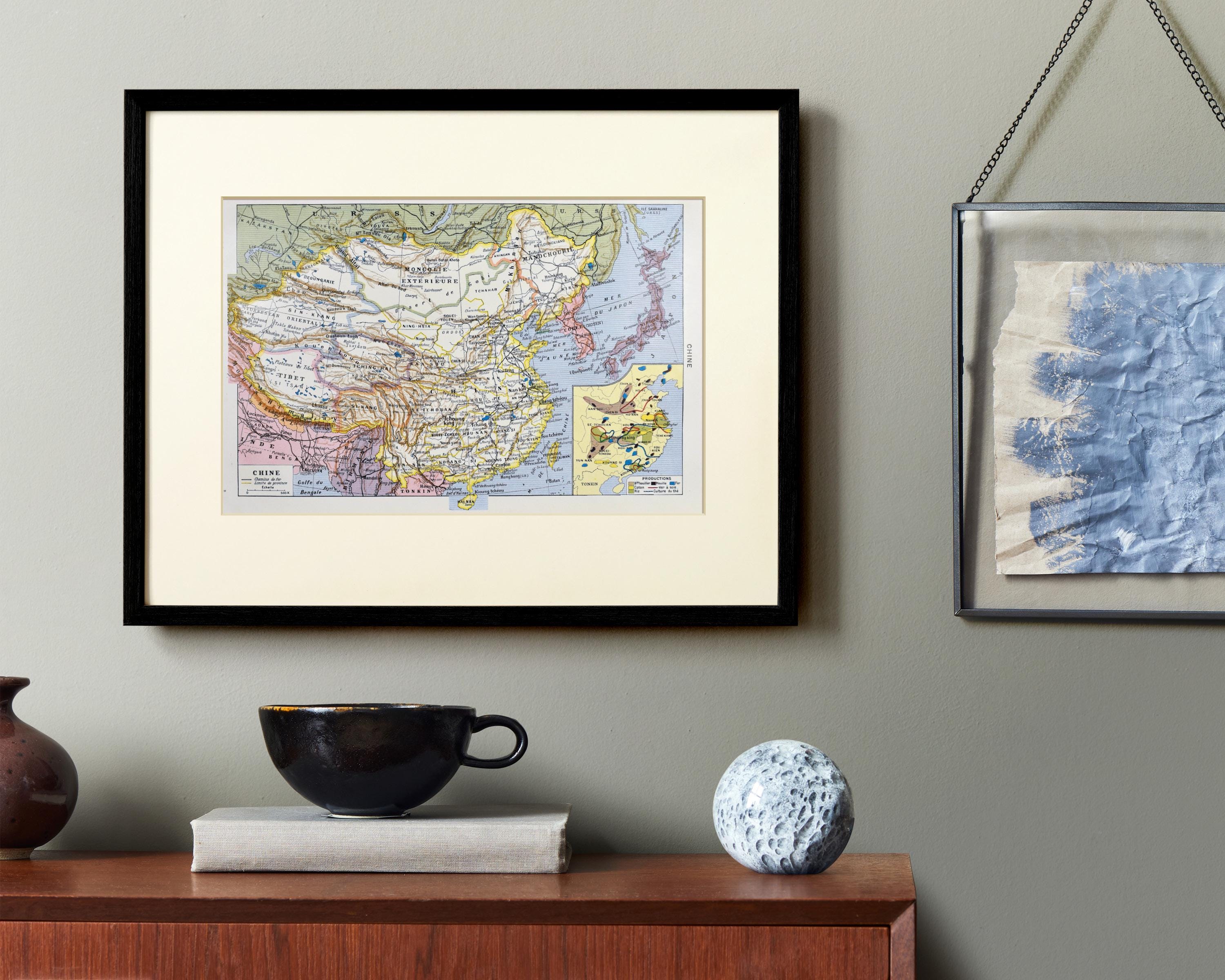 1948 Vintage China Map Print – Original French Lithograph – Vintage Map ...