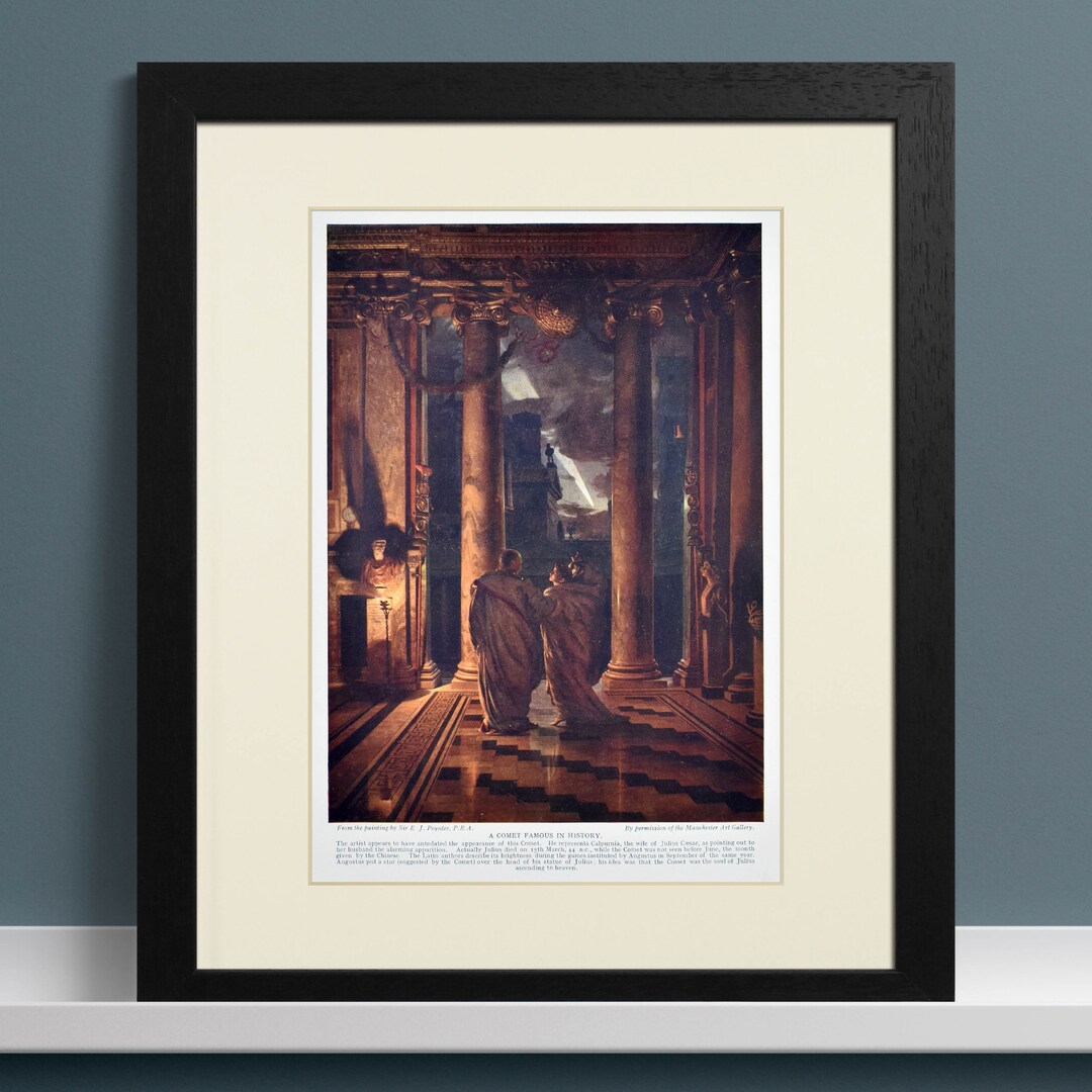 1930 Vintage Julius Caesar Comet Print Original Astronomy Lithograph ...