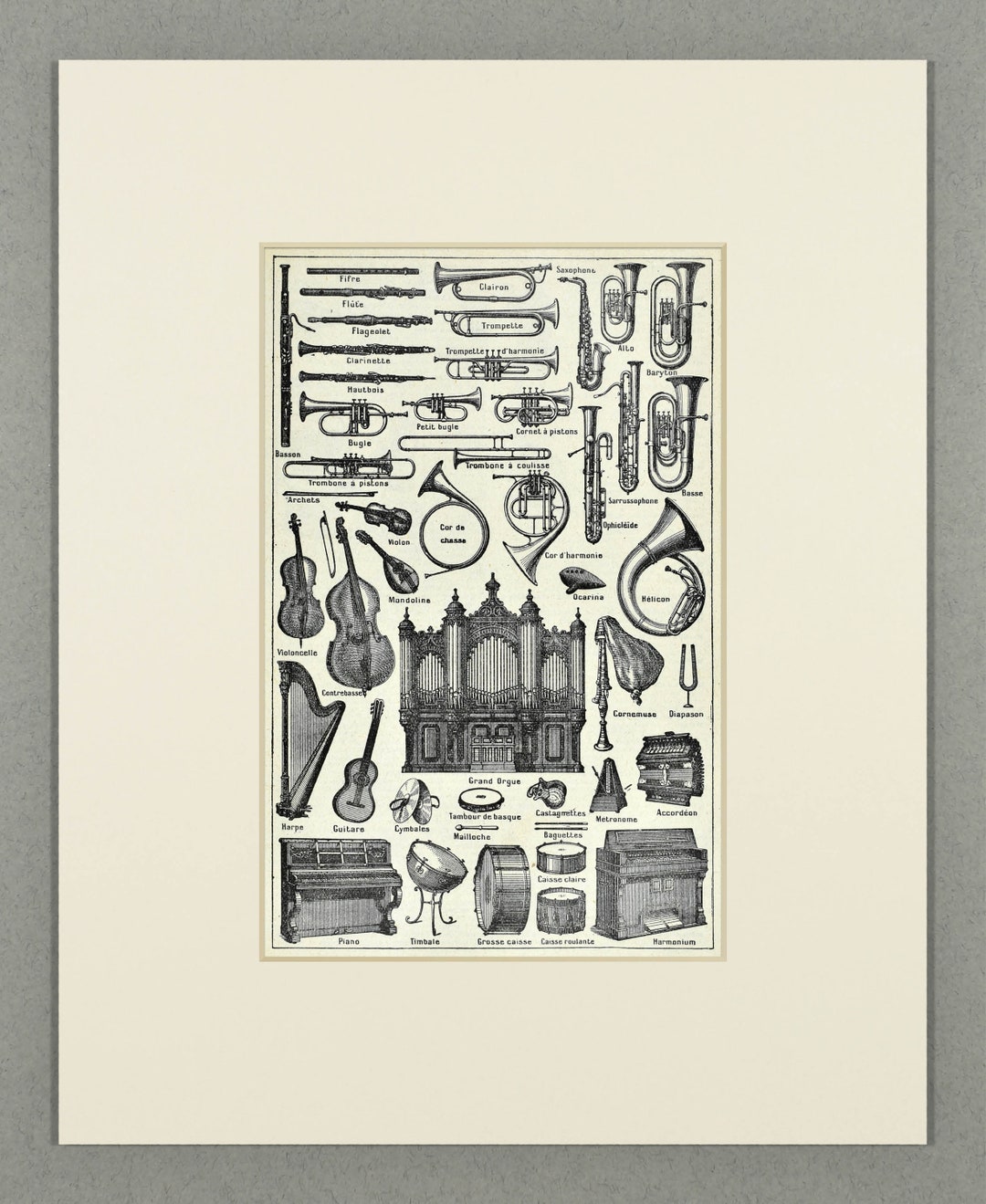 1928 Vintage Musical Instruments Print Original French - Etsy