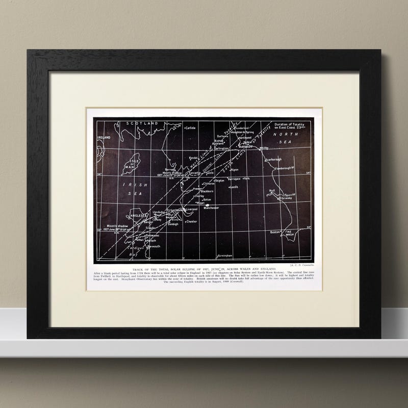 Solar Eclipse Lithograph - Etsy UK