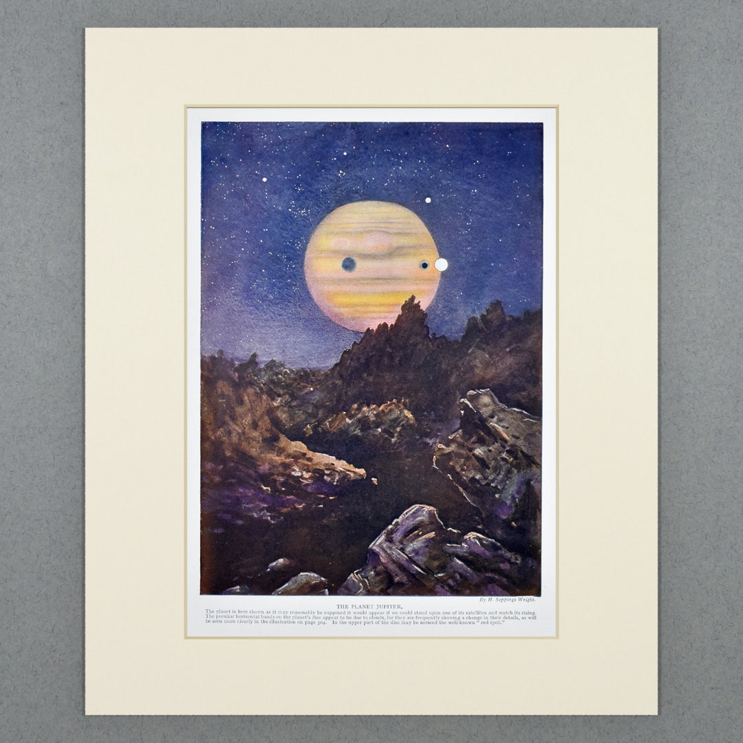 1930 Vintage Planet Jupiter Print Original Astronomy Book Lithograph ...